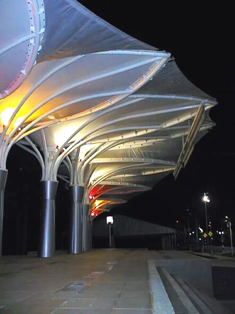 Tensile Fabric Structure With Lighting