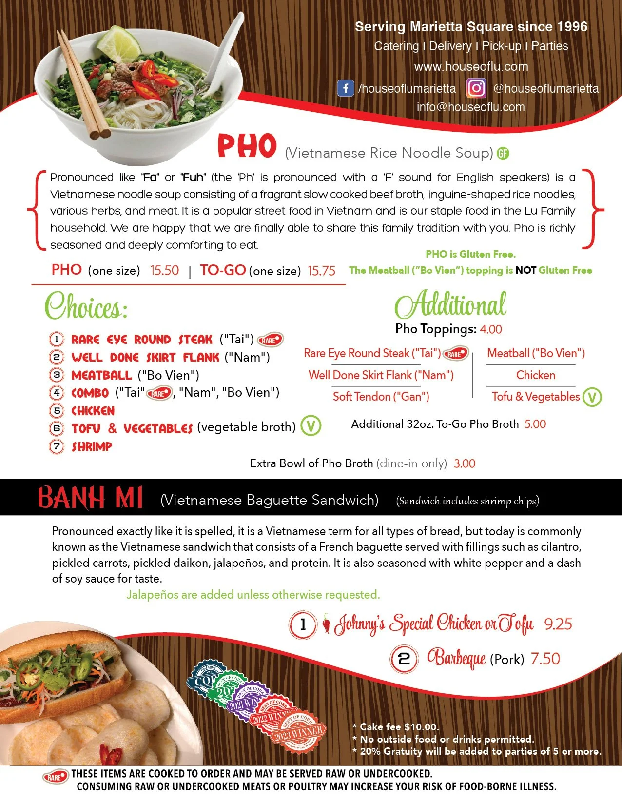 Menu — House of Lu - Marietta Square