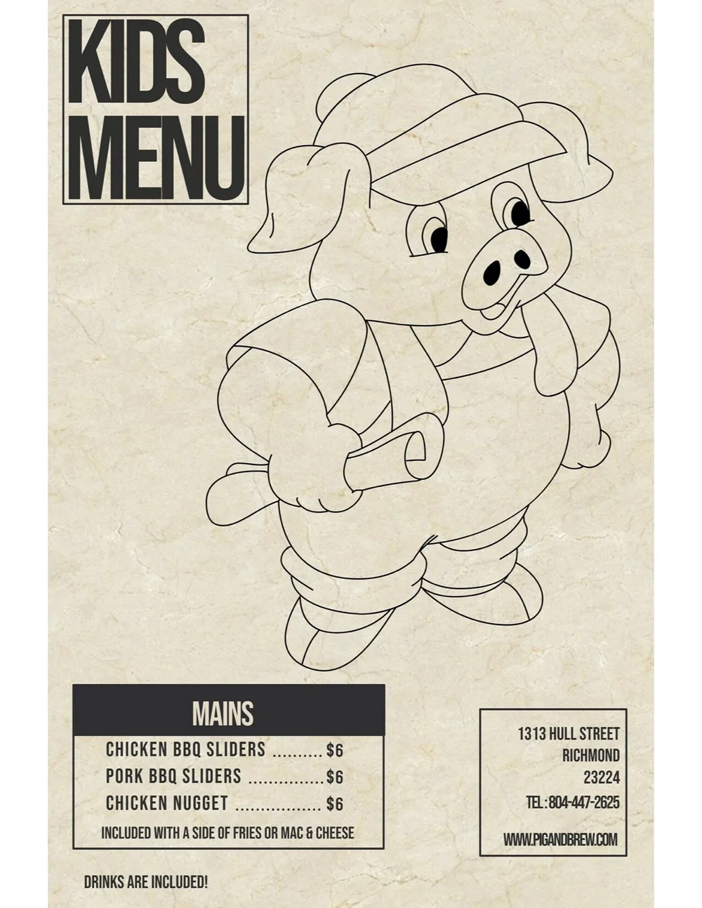 Menu — Pig and Brew