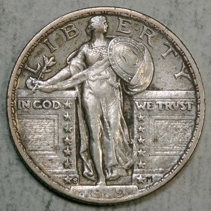 1919-S Standing Liberty Quarter, Extremely Fine, Key Date — Tipsico Coin