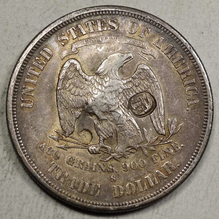 1875-S Trade Dollar, Original Almost Uncirculated, With Chops — Tipsico ...