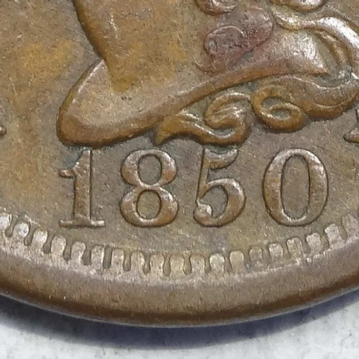 1850 Braided Hair Large Cent, Choice Extremely Fine — Tipsico Coin