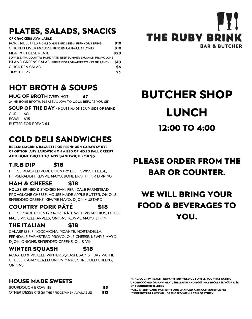 Menu — The Ruby Brink