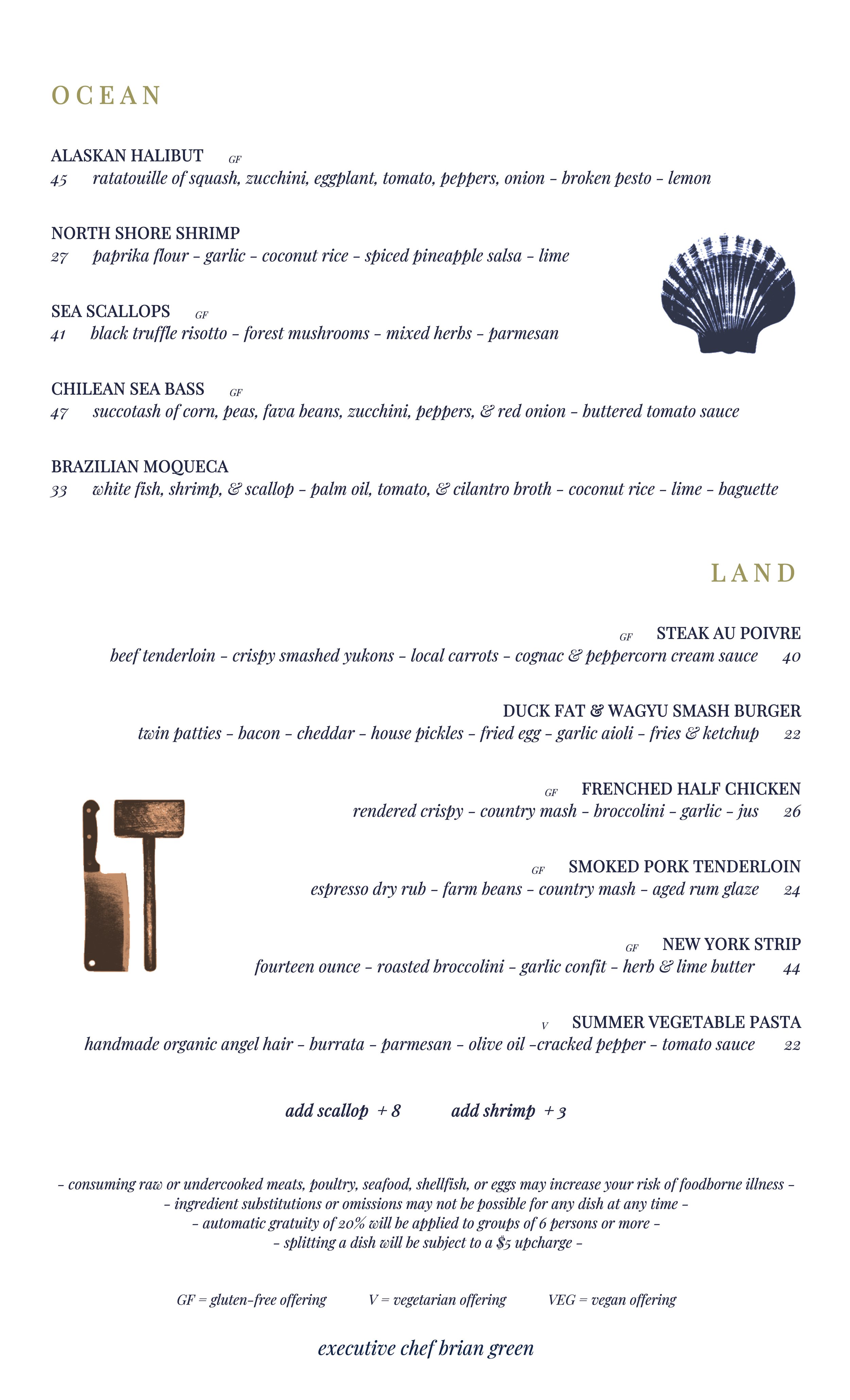 Menu — Cobalt Smoke & Sea