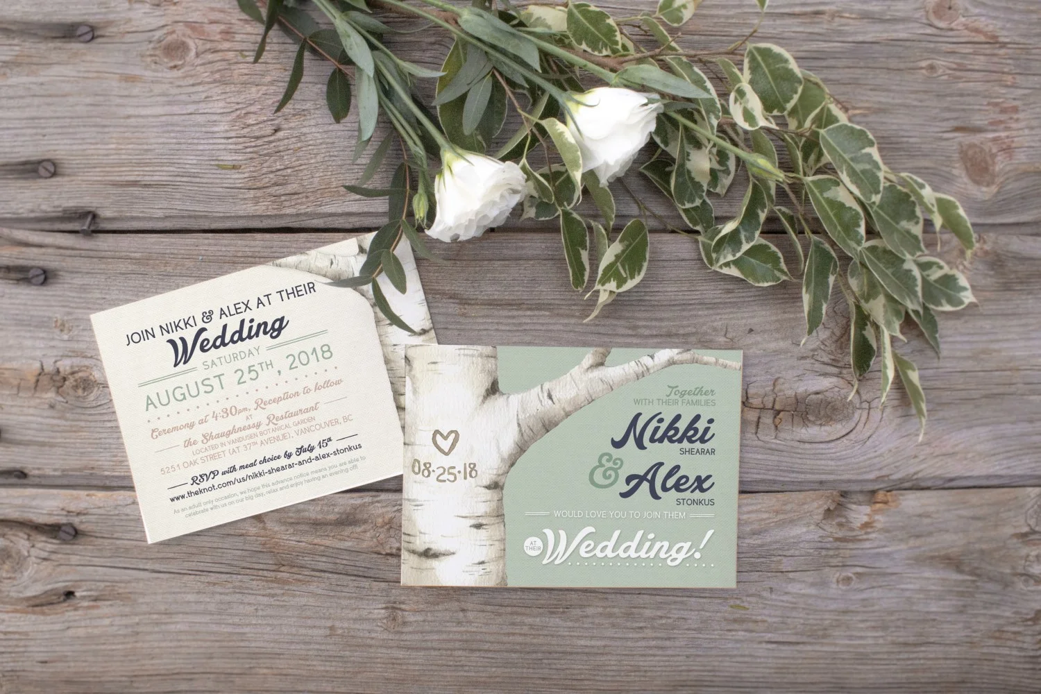 Rustic Birch Tree Wedding Invitations — Alicia's Infinity