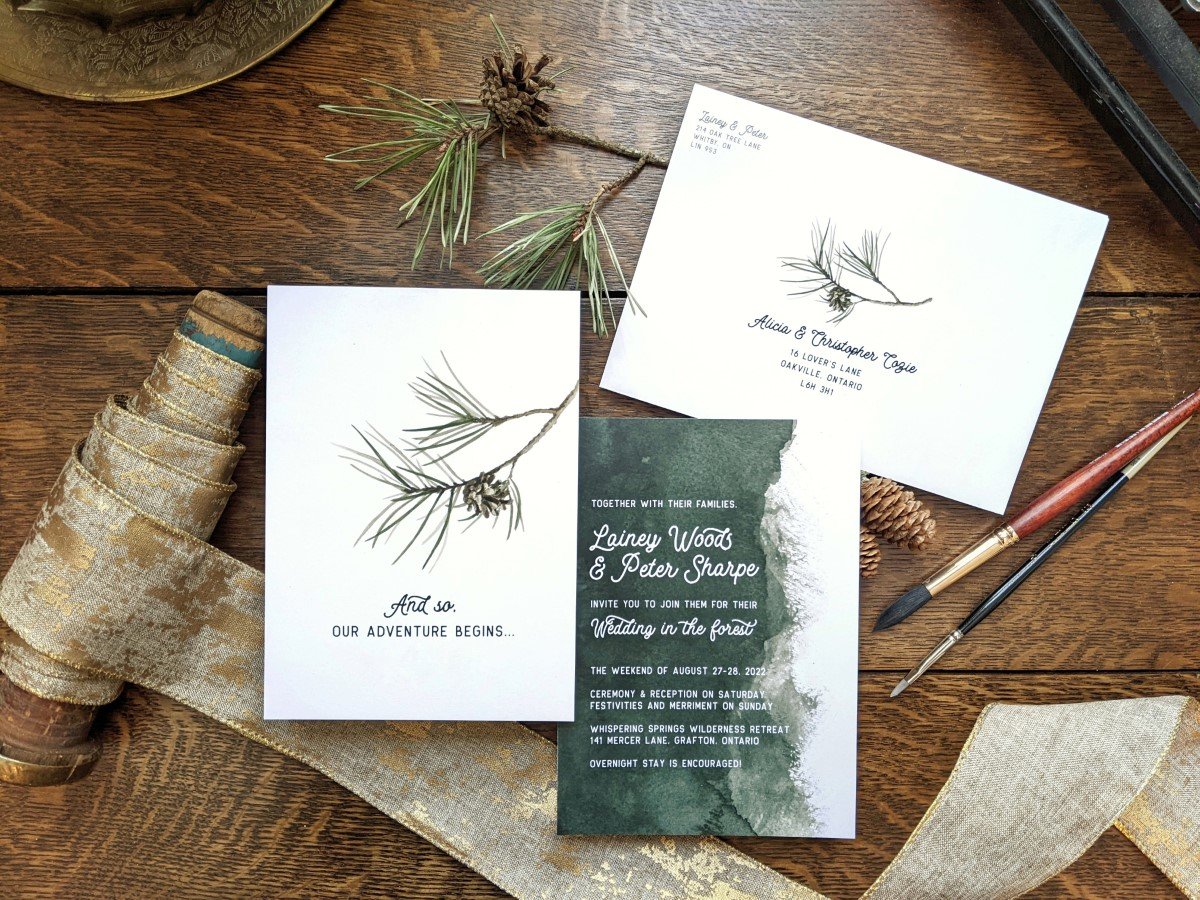 Pine Tree Branch Forest Wedding — Alicia's Infinity