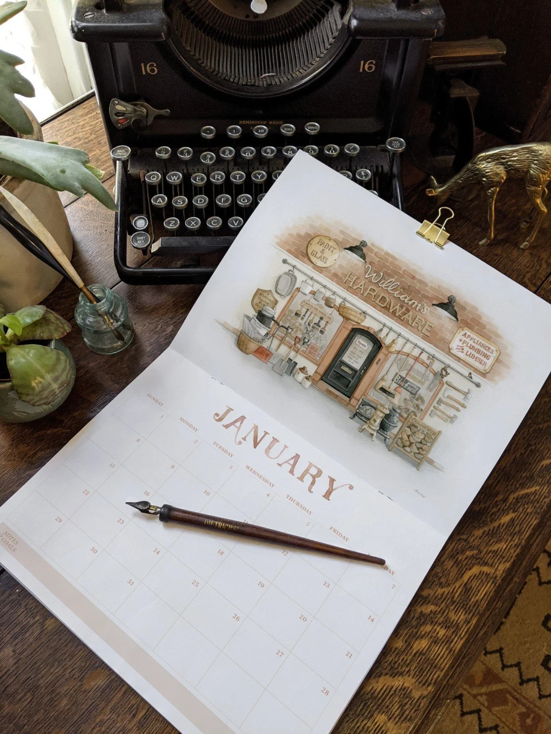 "Small Town Charm" 2026 Wall Art Calendar - Watercolour Illustrations ...