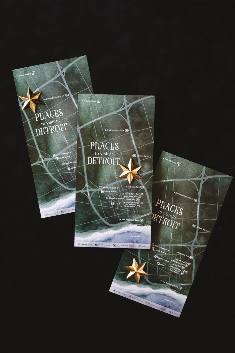 Custom Gate-folding DETROIT Wedding Invitation — Alicia's Infinity