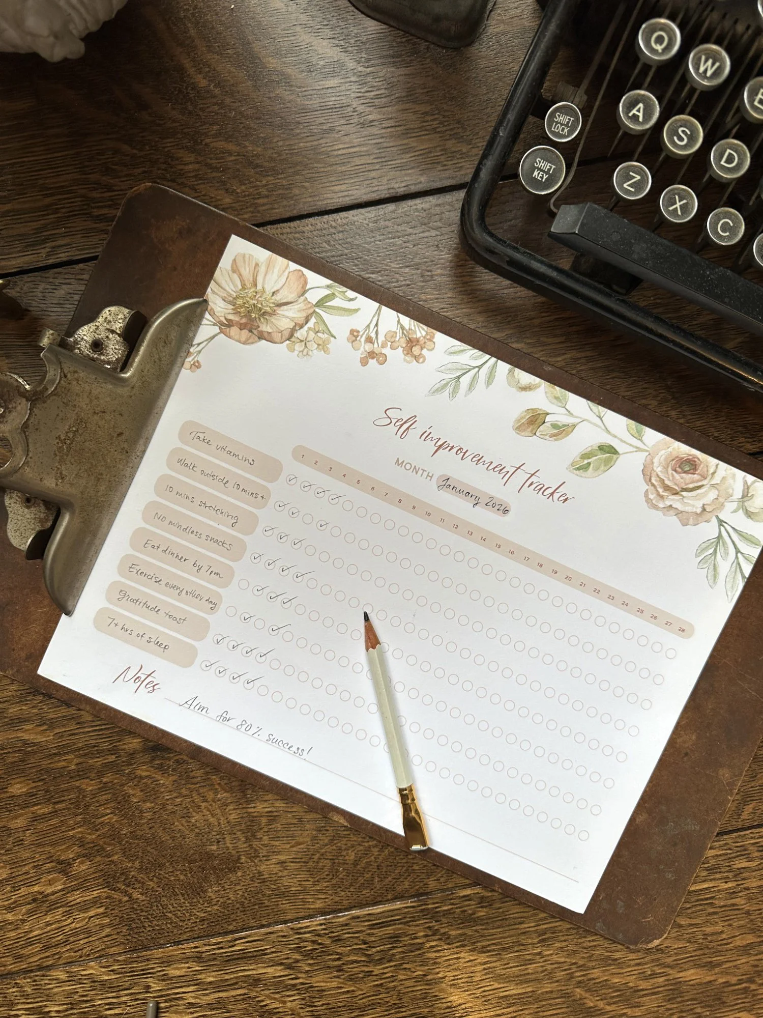 Self Improvement Tracker - Digital Download — Alicia's Infinity