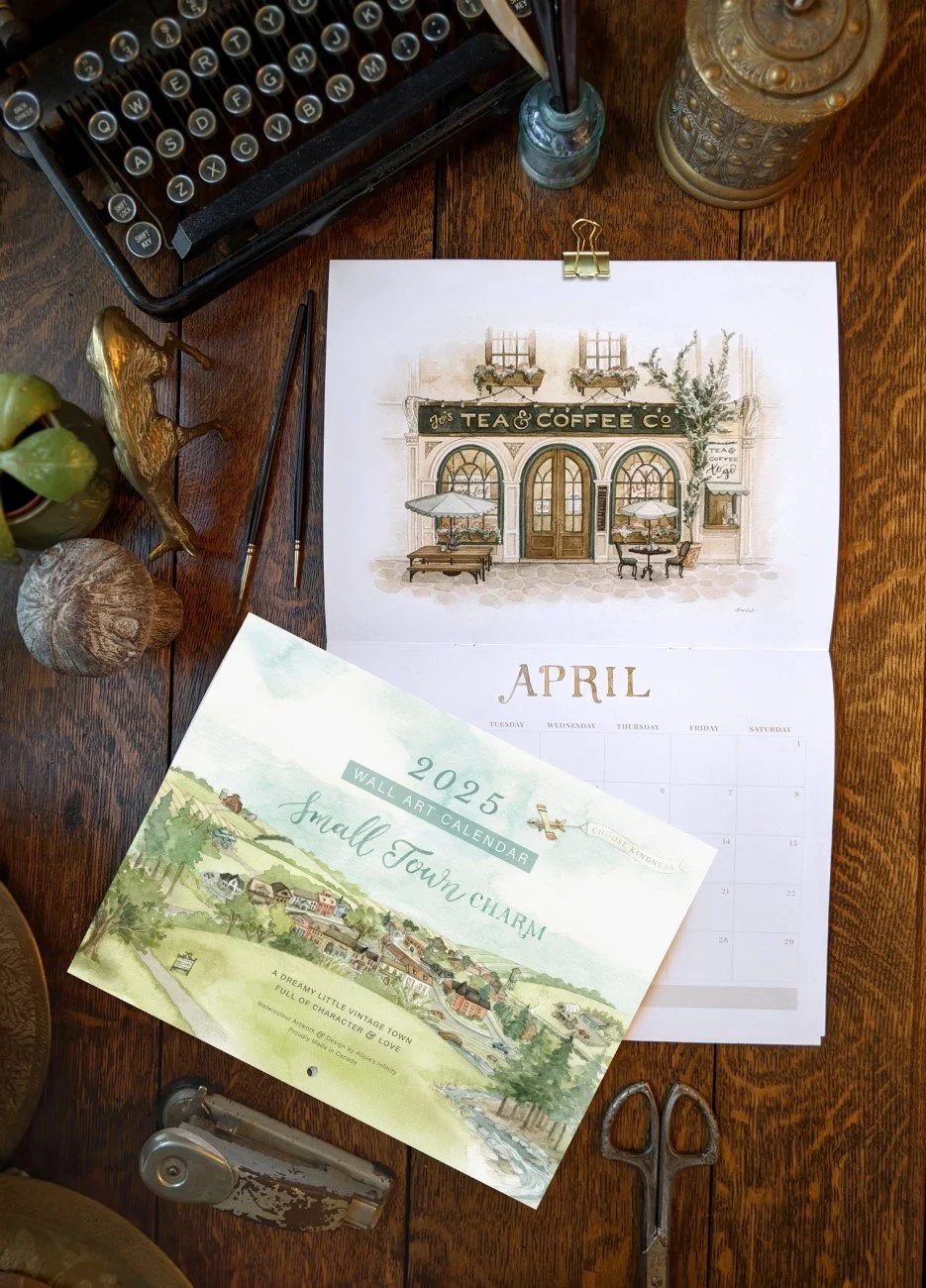 "Small Town Charm" 2026 Wall Art Calendar - Watercolour Illustrations ...