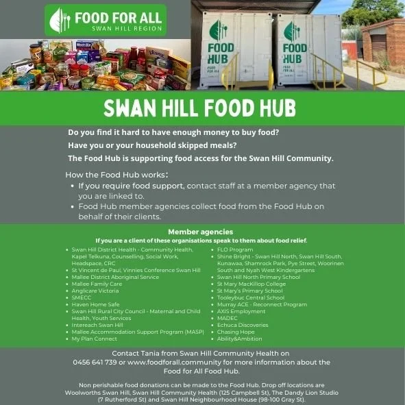 Food Hub Flyers — Food For All - Swan Hill Region - Building a vibrant ...