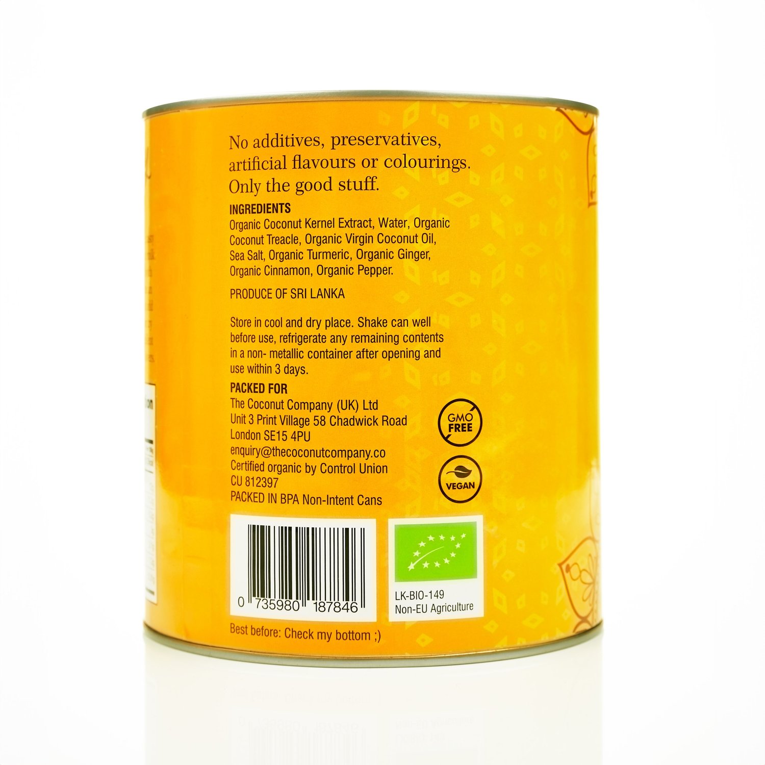 Organic Coconut Milk 18% Fat - Pure without Additives - 20kg Carton ...