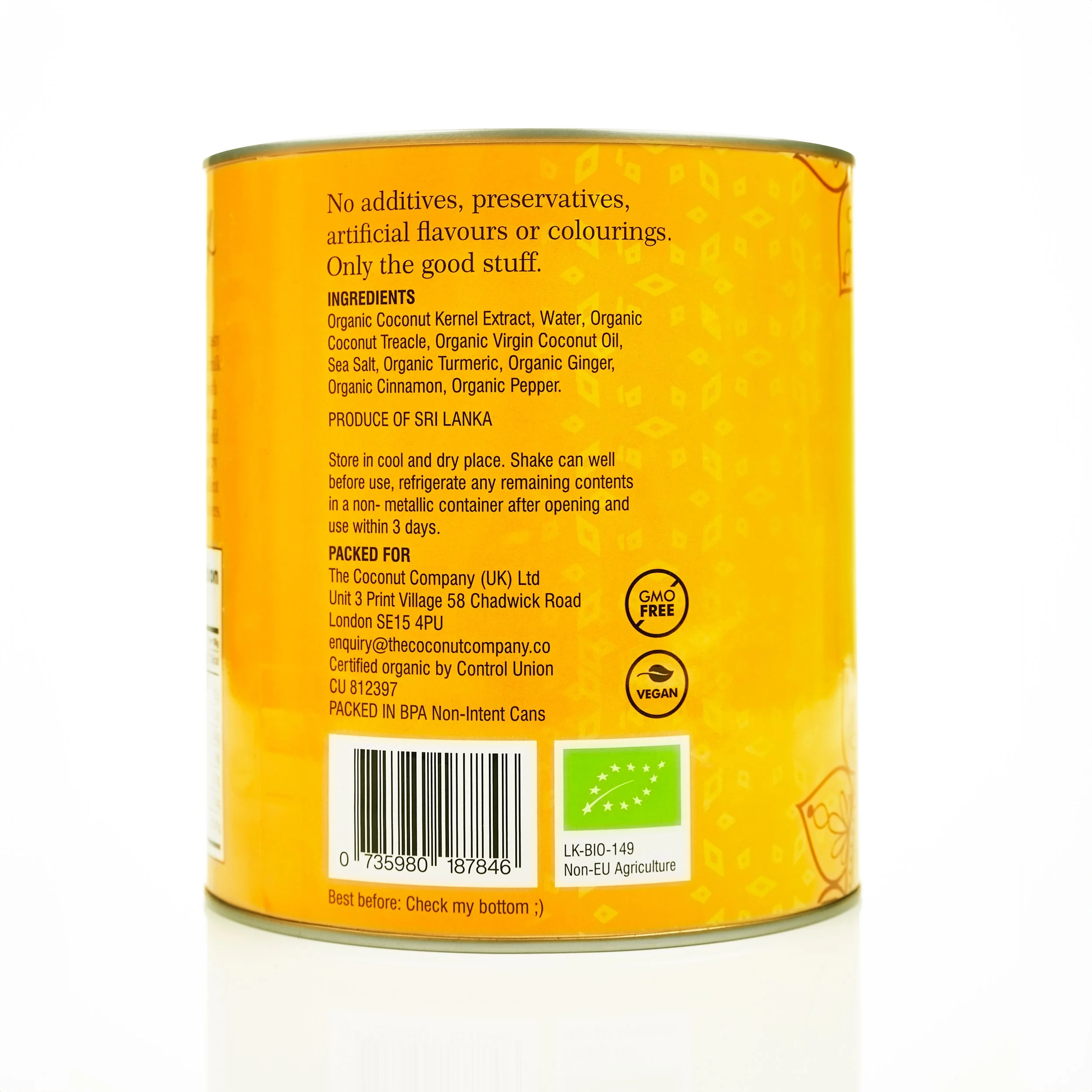 Organic Coconut Milk 18% Fat - Pure without Additives - 20kg Carton ...