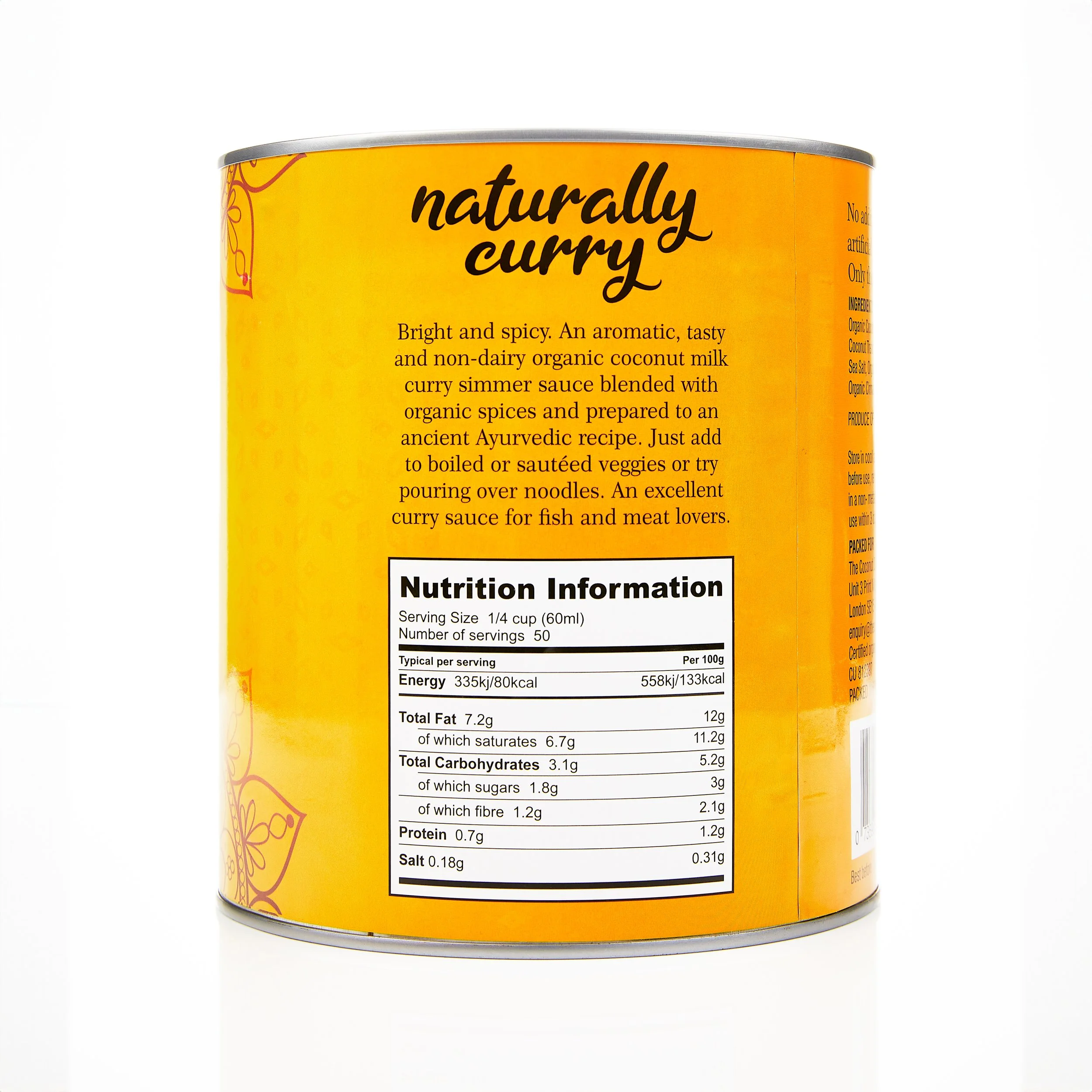 Organic Coconut Milk 18% Fat - Pure without Additives - 20kg Carton ...