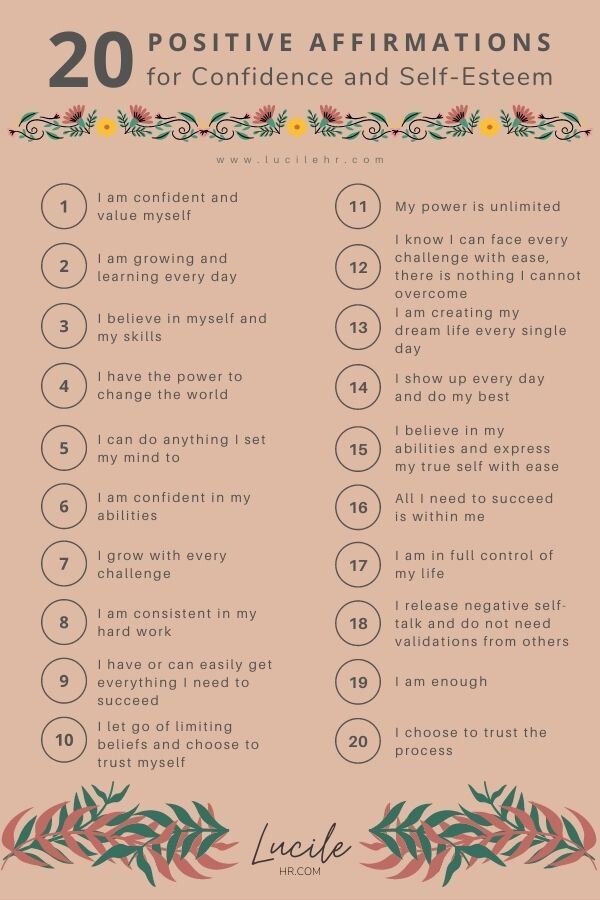 Positive Self Affirmations List Positive Self Affirmations List