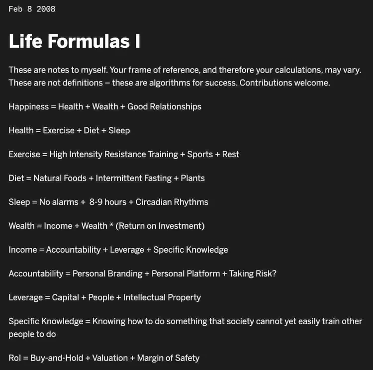Naval Ravikant's Life Formulas For Success - Definitions, Examples, and ...