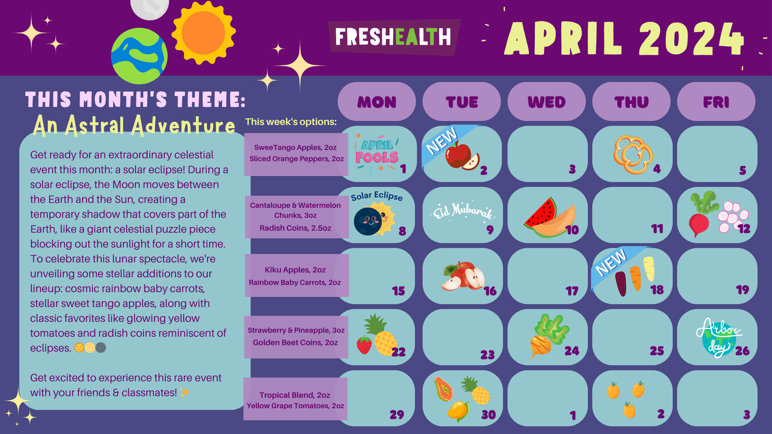 FresHealth Kids Calendar | Discover Fresh Produce Options Today — DNO ...