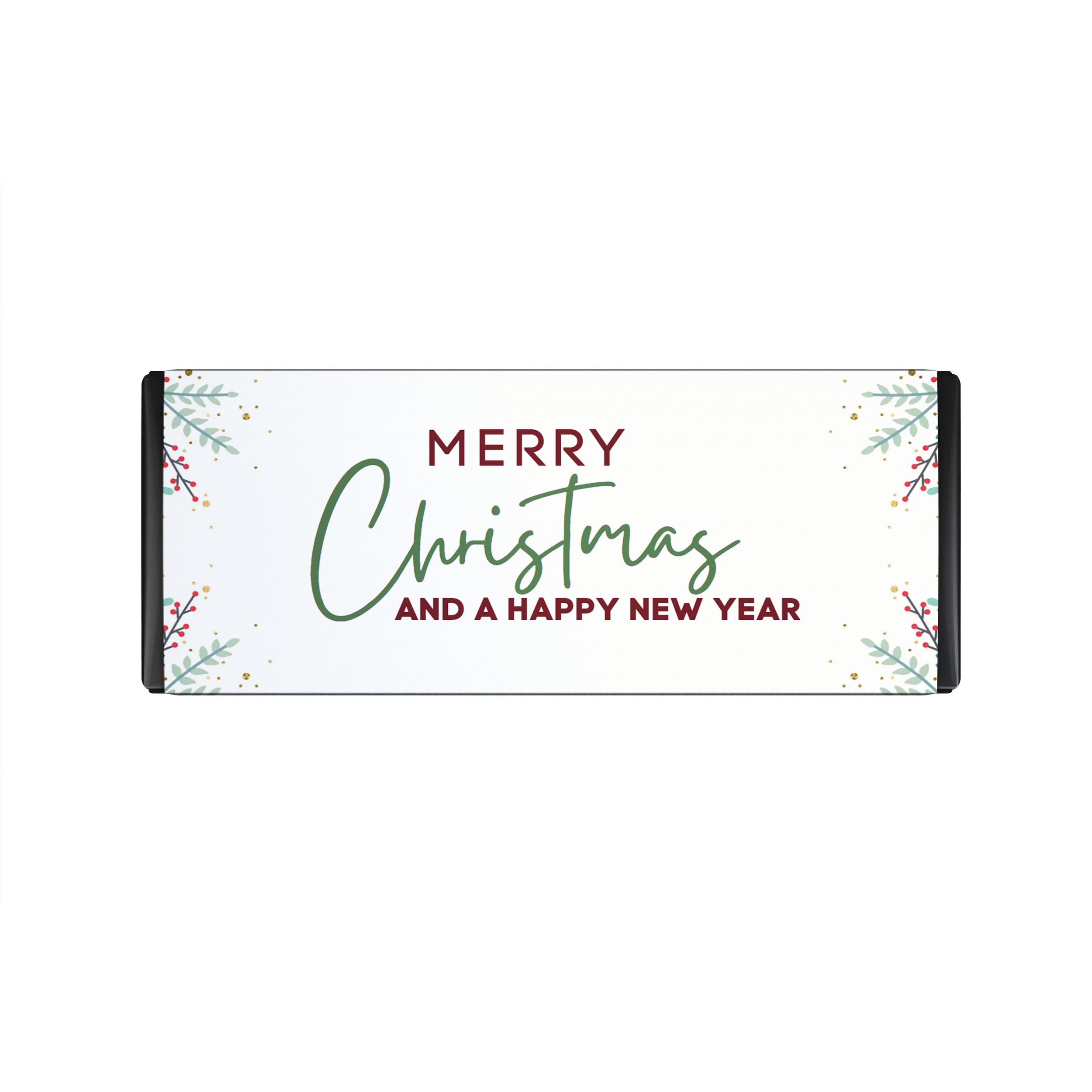 White Green Modern Christmas Candy Bar Design for 5x5 inch Chocolate ...
