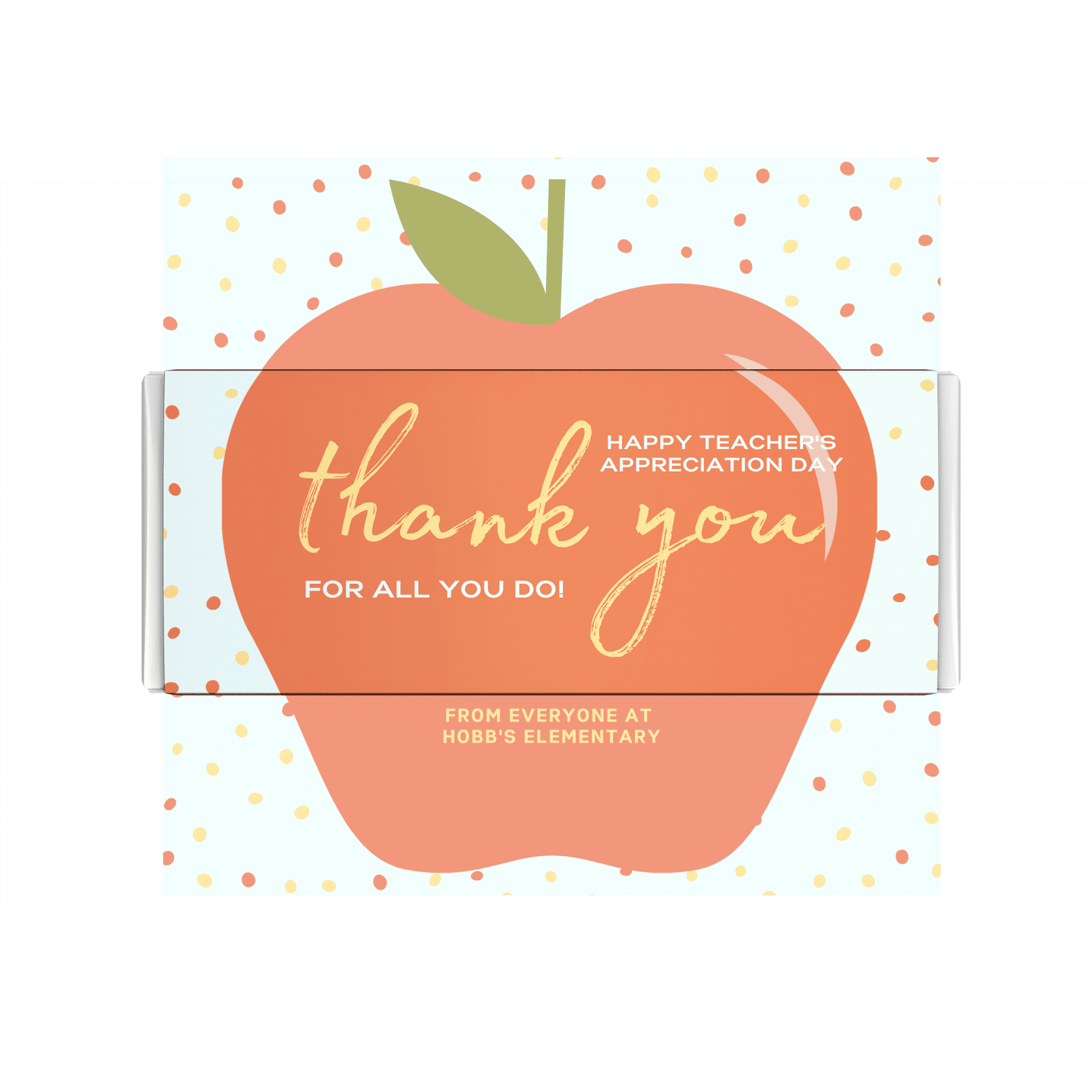 Teacher Appreciation Design for 5x5 inch Chocolate Bar Labels ...