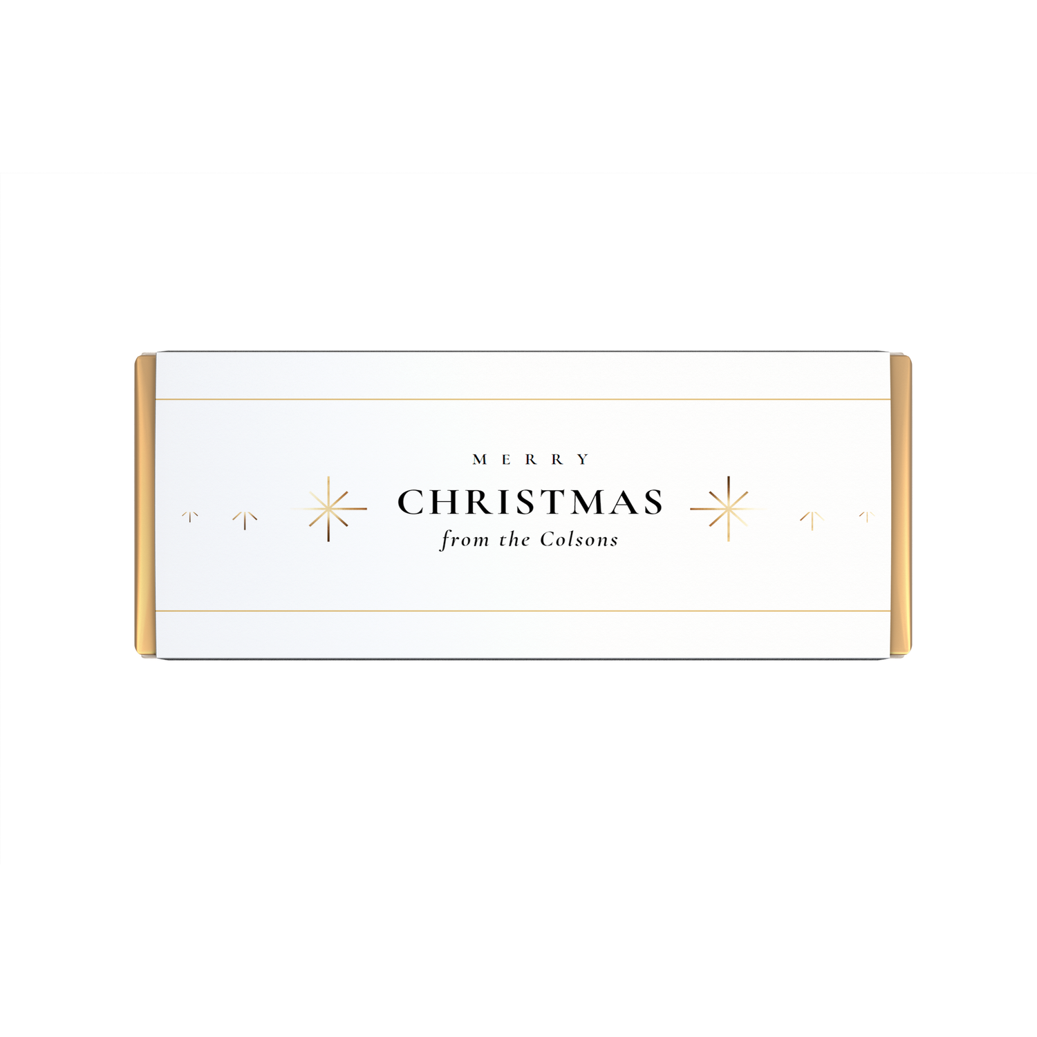 Gold Minimal Christmas Candy Bar Design for 5x5 inch Chocolate Bar ...