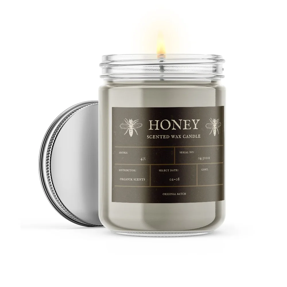 Bee Rustic Scented Candle Label for 3x2 in Label — Dashleigh Template ...