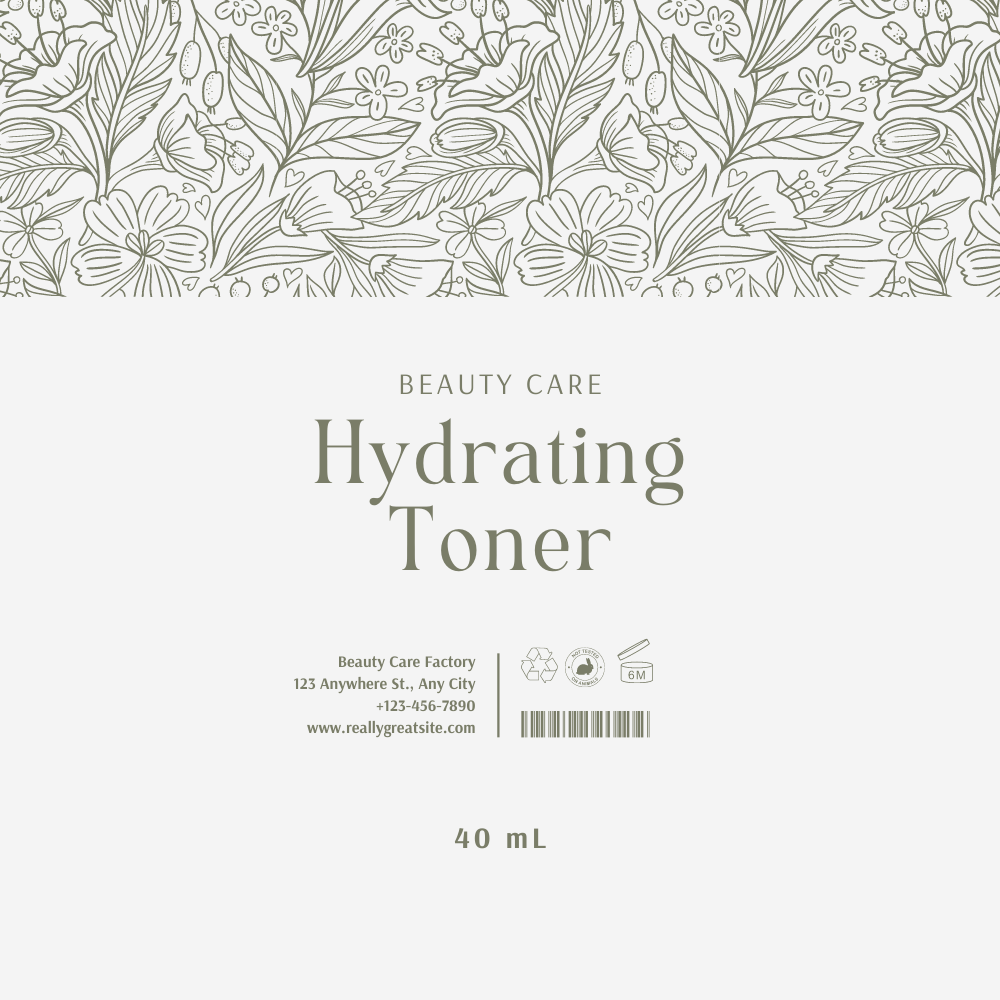Beige Neutral Floral Cosmetic Labels Cosmetic Labels Free Canva ...