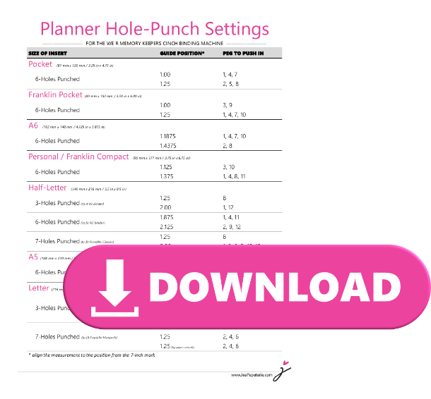 Guide for Using the Cinch as a Planner Hole Puncher — Jee Papeterie