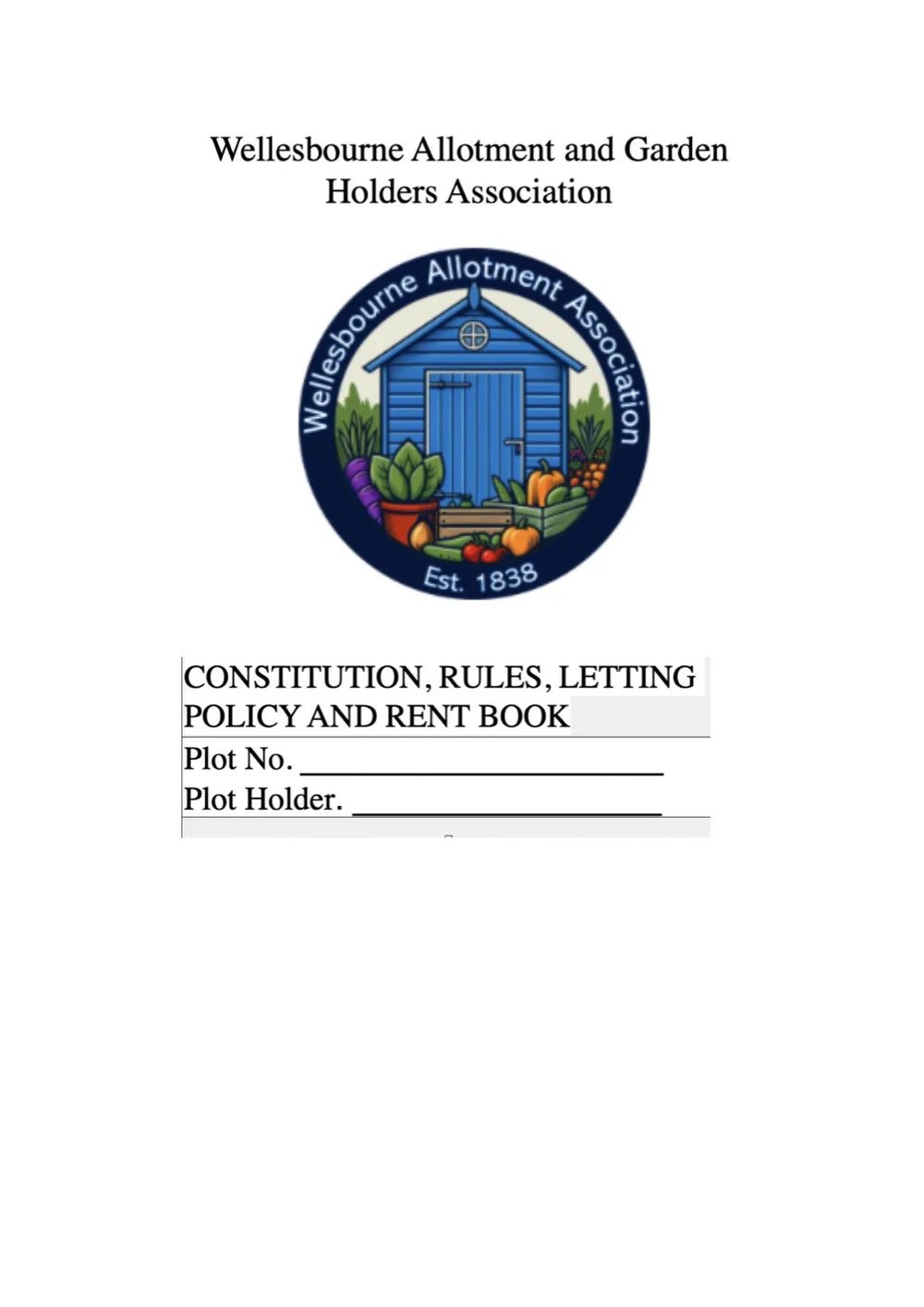 Constitution — Wellesbourne Allotments