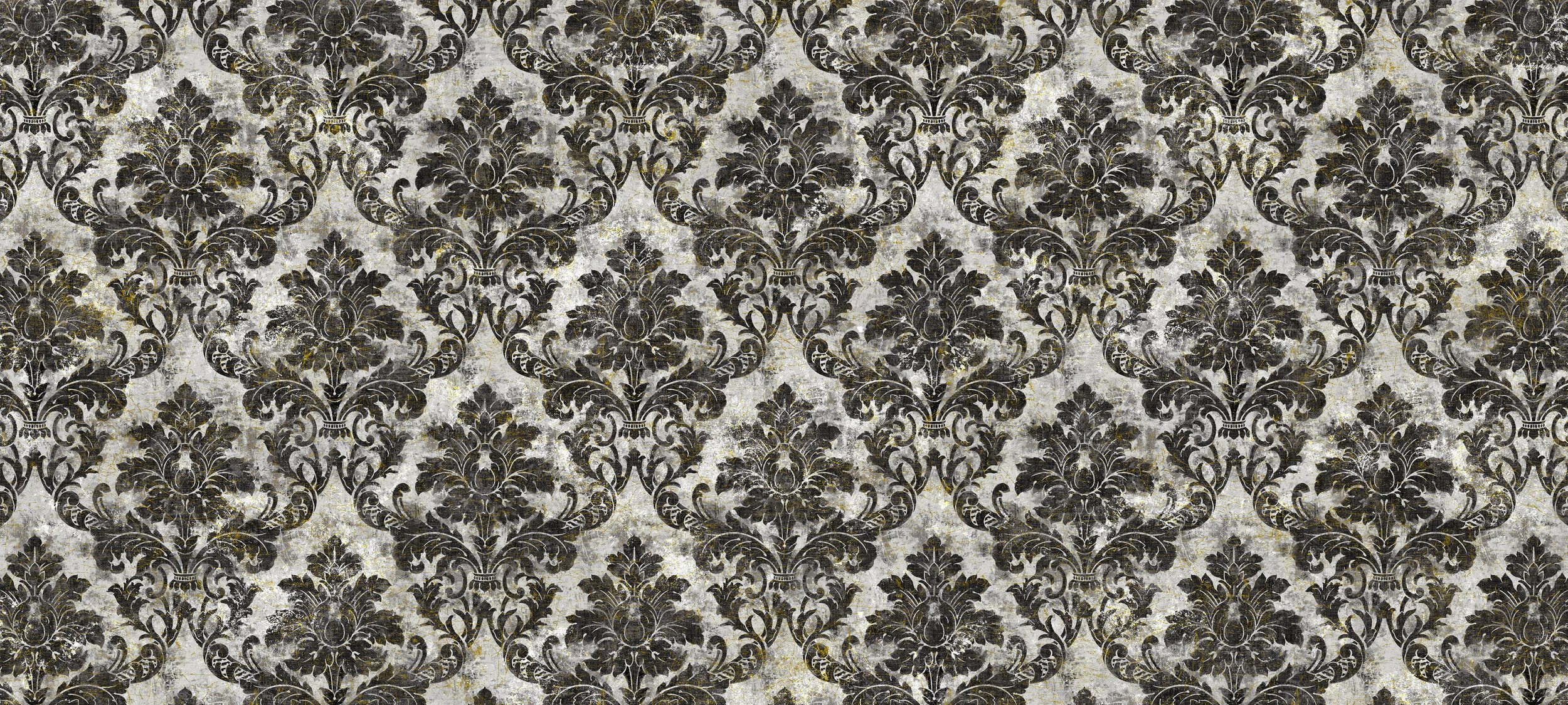Faded Damask • Black Metallic — Gravity Digital Walls
