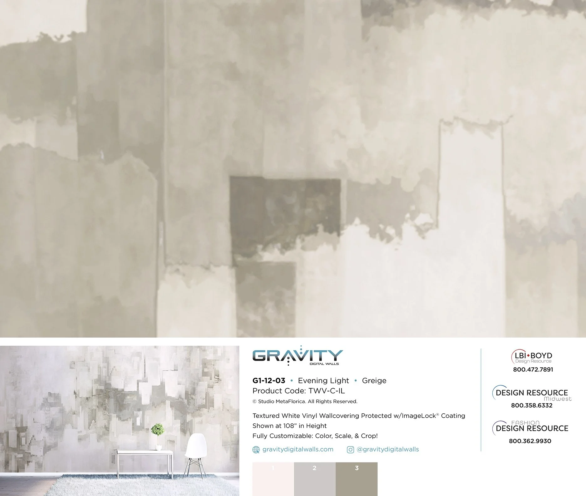 Evening Light • Greige — Gravity Digital Walls