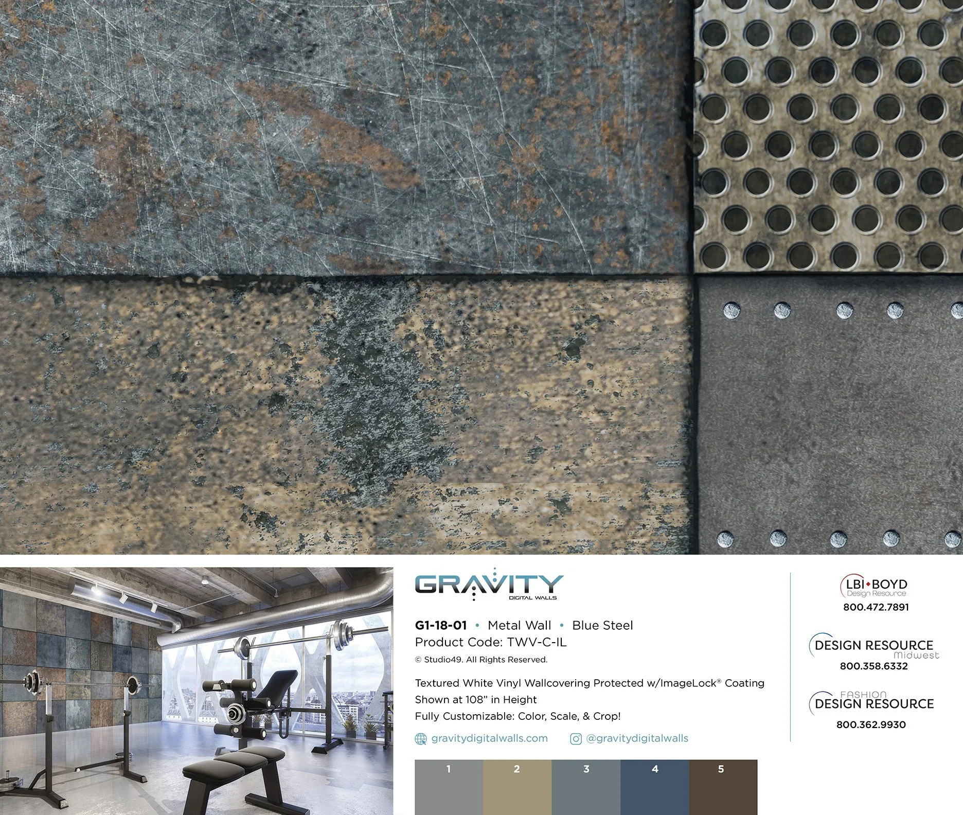 Metal Wall • Blue Steel — Gravity Digital Walls