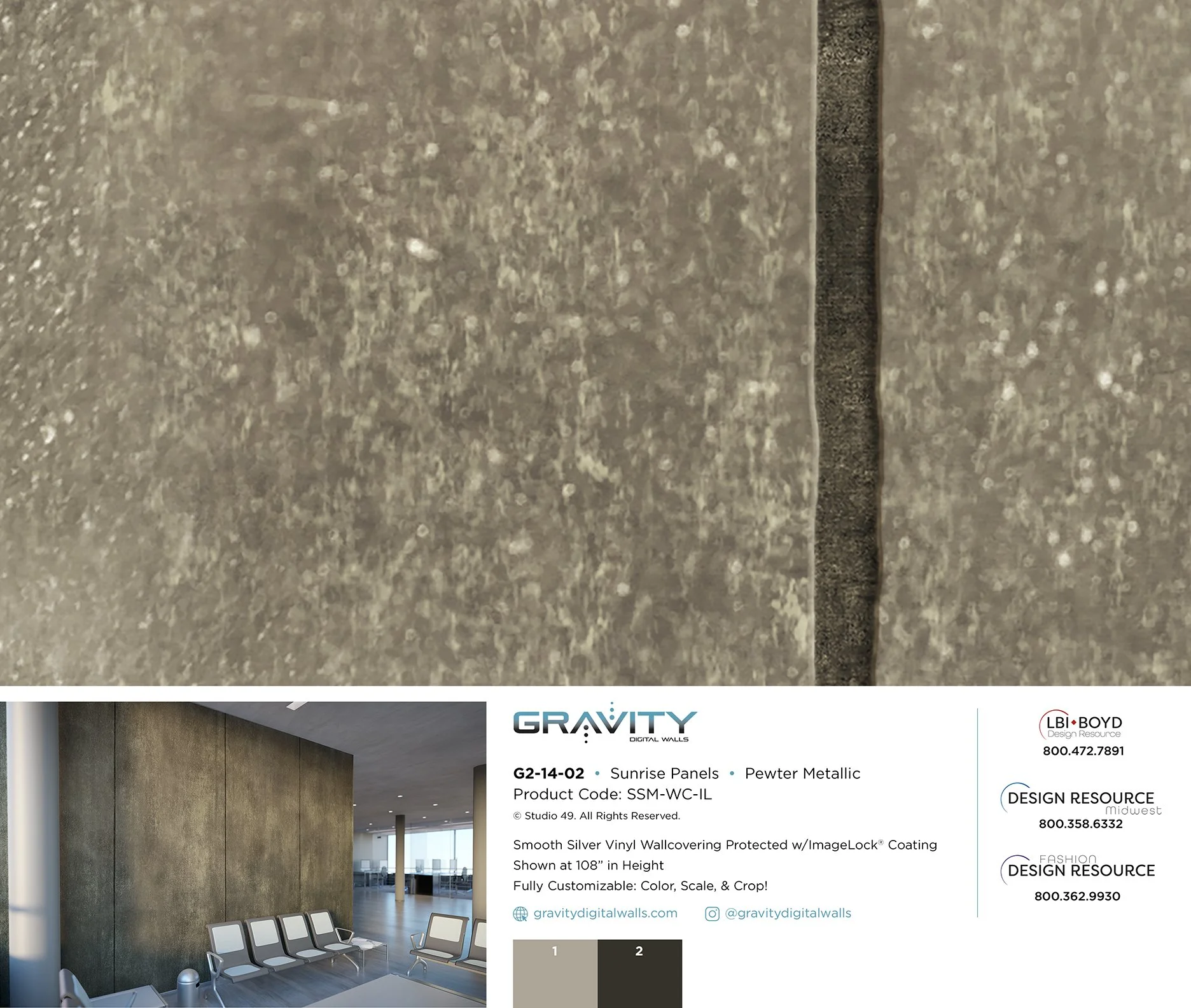 Sunrise Panels • Pewter Metallic — Gravity Digital Walls