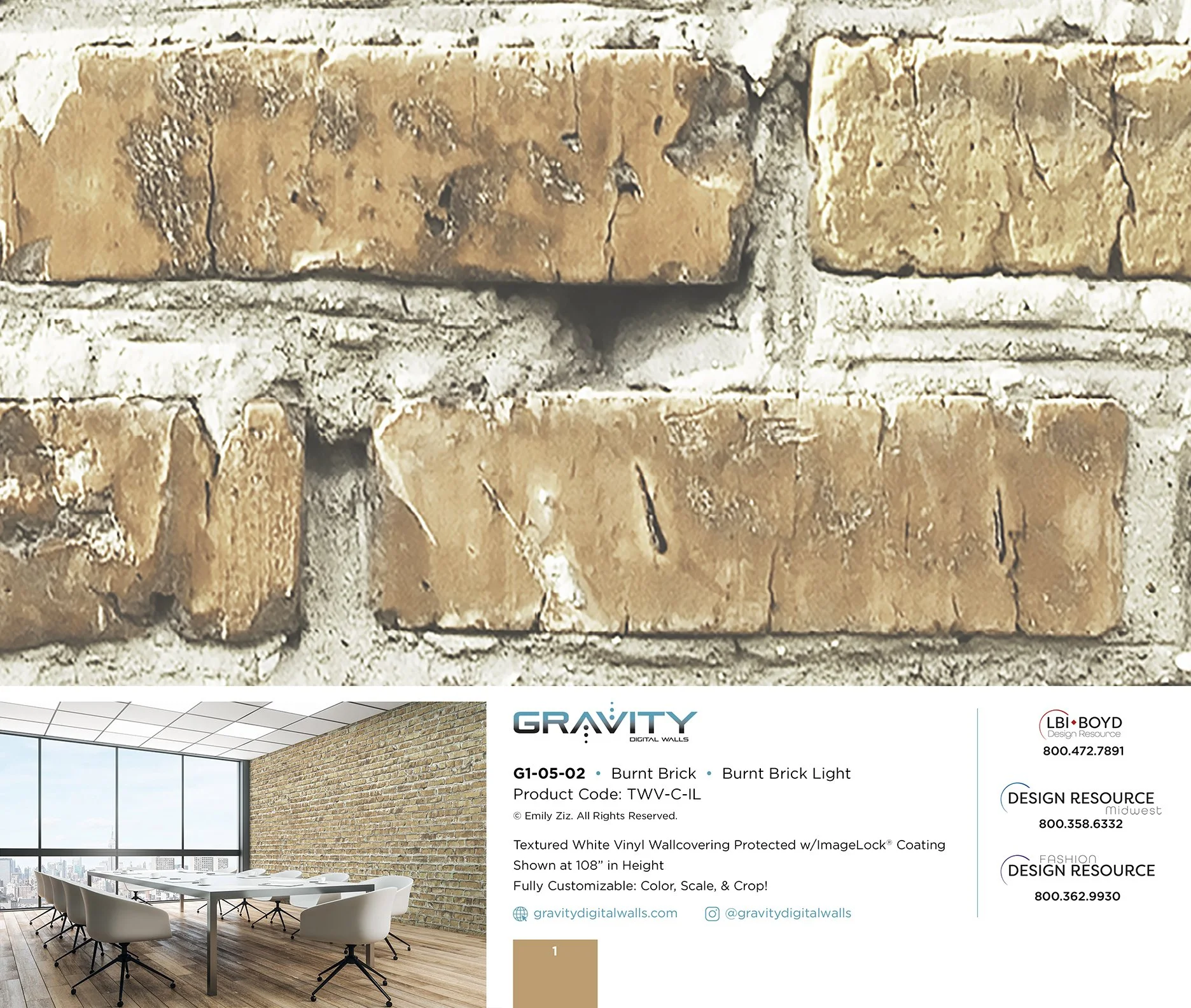 Burnt Brick • Burnt Brick Light — Gravity Digital Walls