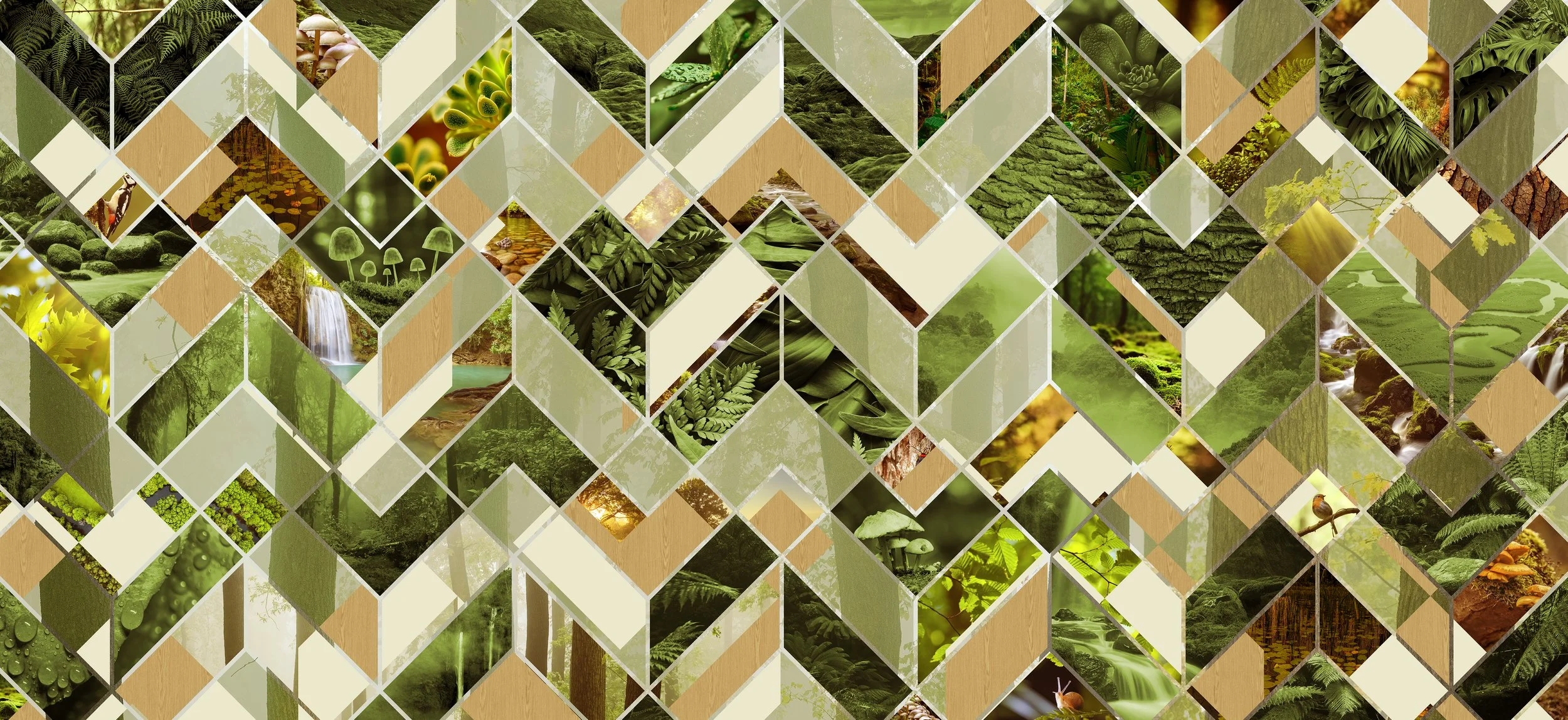 Woodland Chevron • Autumn — Gravity Digital Walls