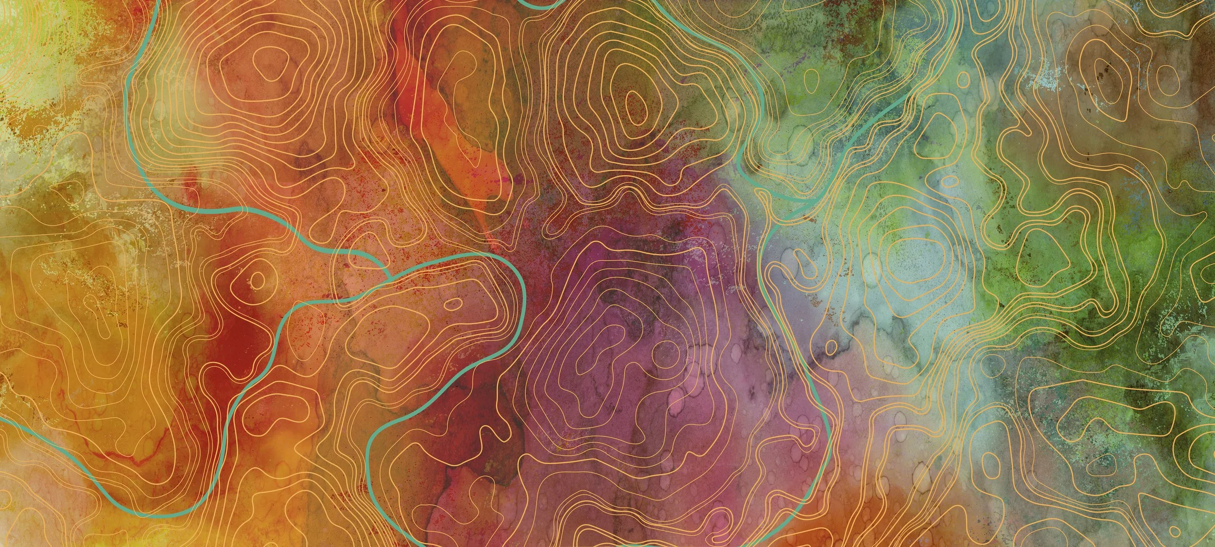 Topography Map • Heat Wave — Gravity Digital Walls