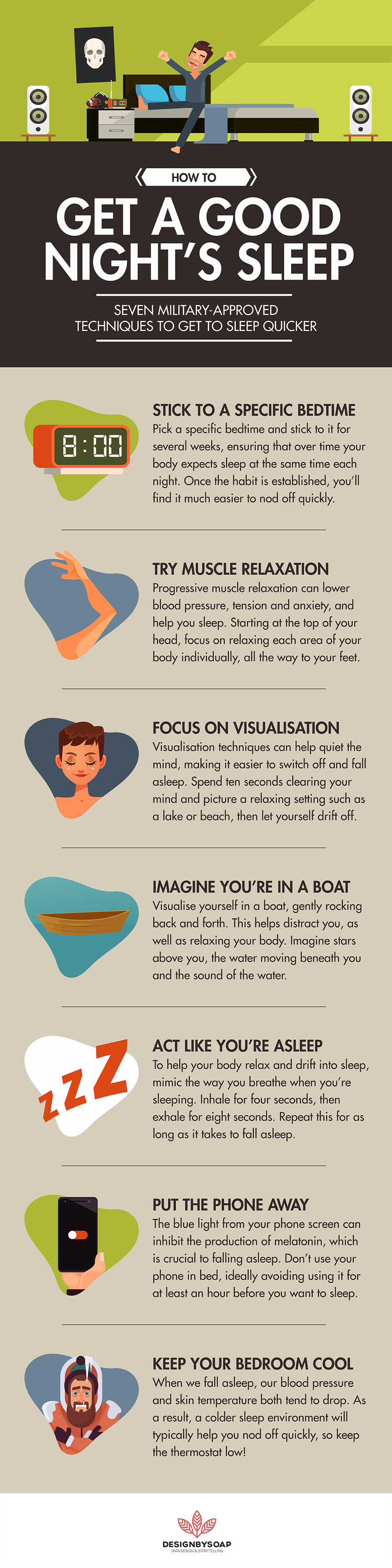Infographic: How To Get A Good Night's Sleep — Designbysoap