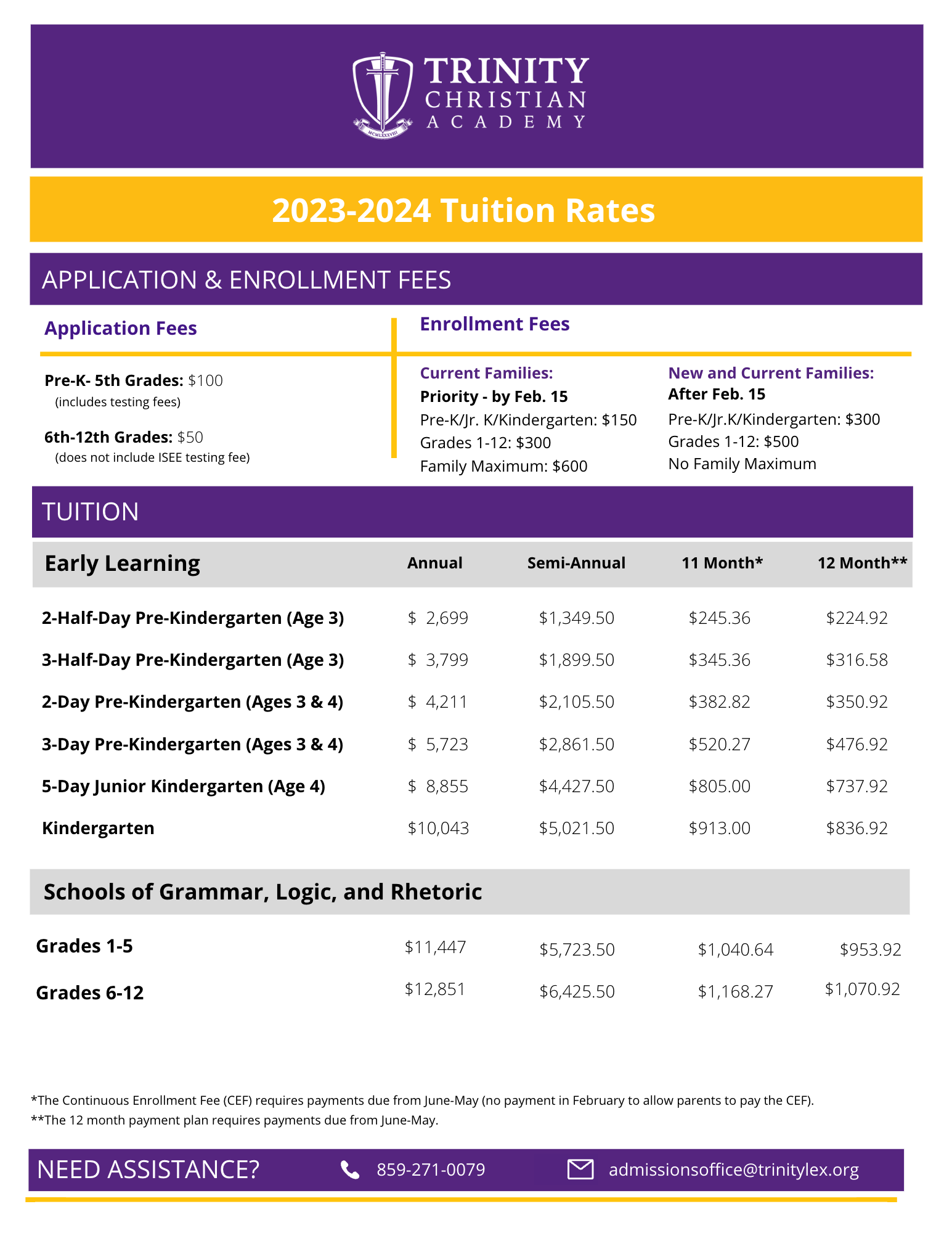 Tuition & Financial Aid - Trinity Christian Academy
