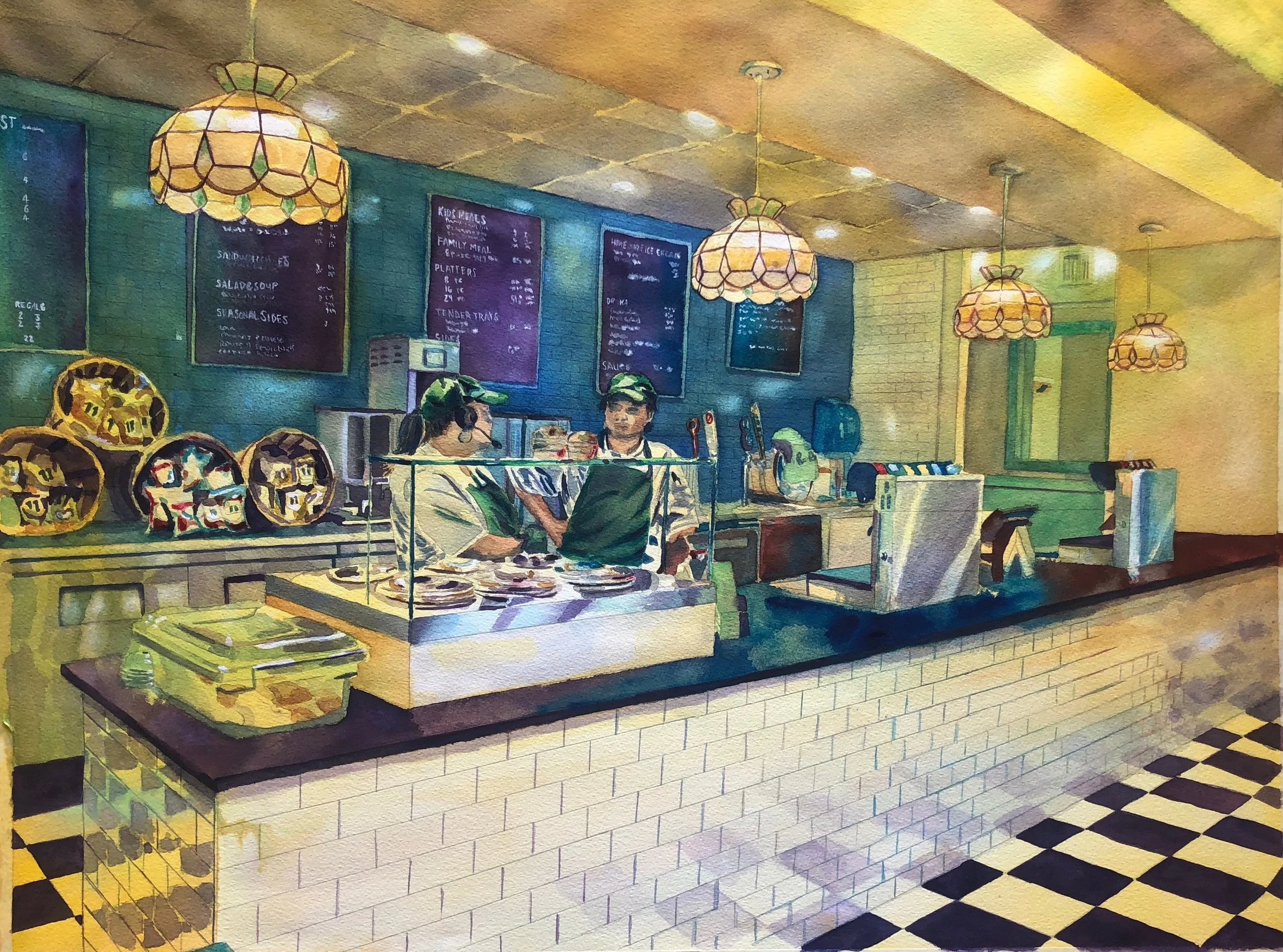 Watercolor paintings of interiors by Charles Frances — C Art, LLC