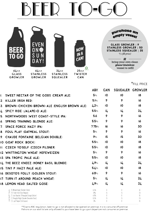 Menus — Superior Bathhouse Brewery