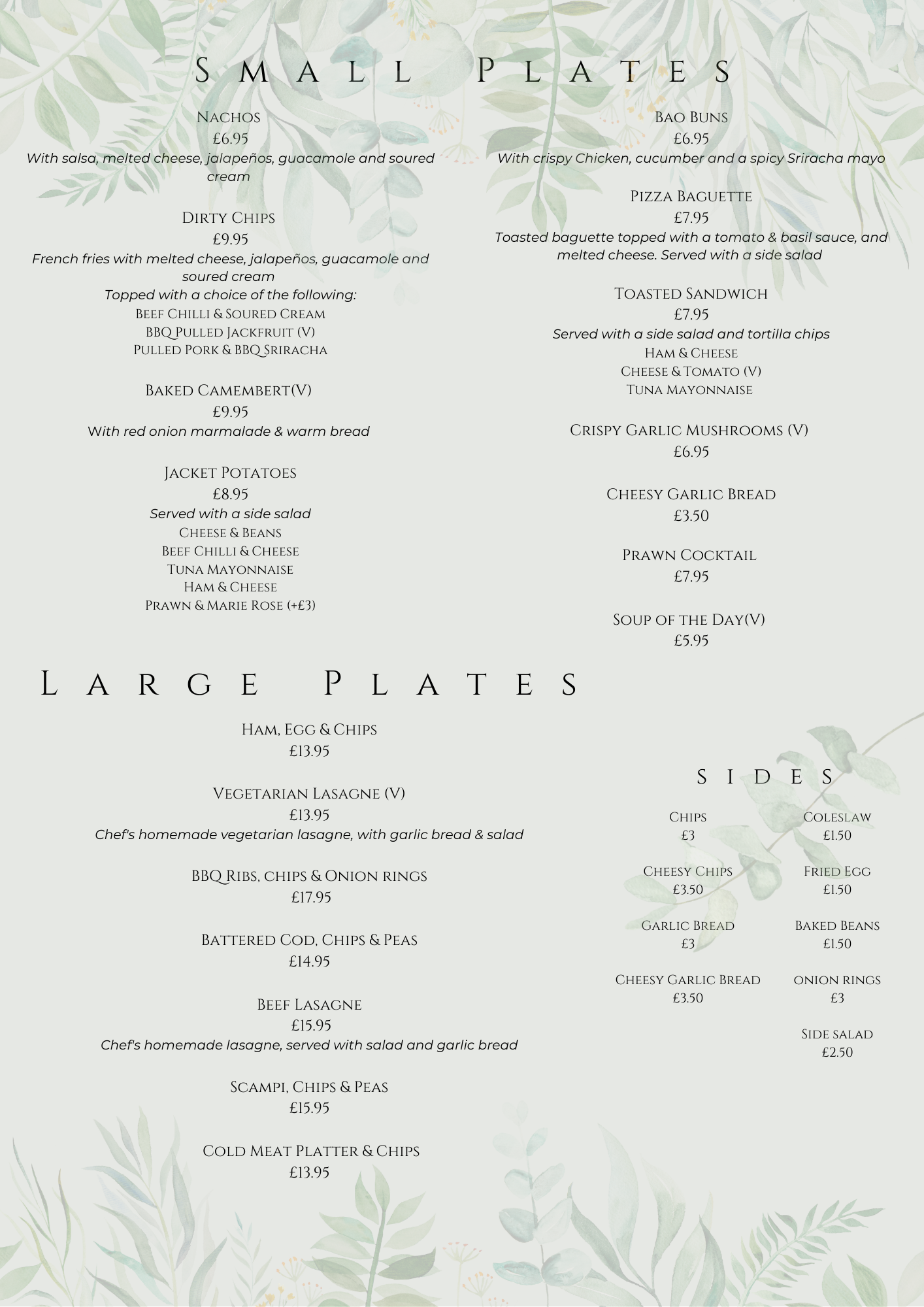 Shire Inn Menus — The Shire Inn
