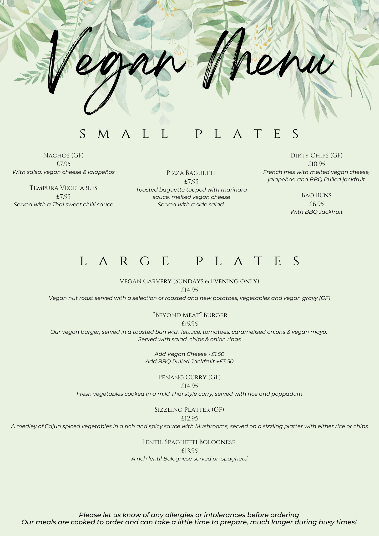 Shire Inn Menus — The Shire Inn