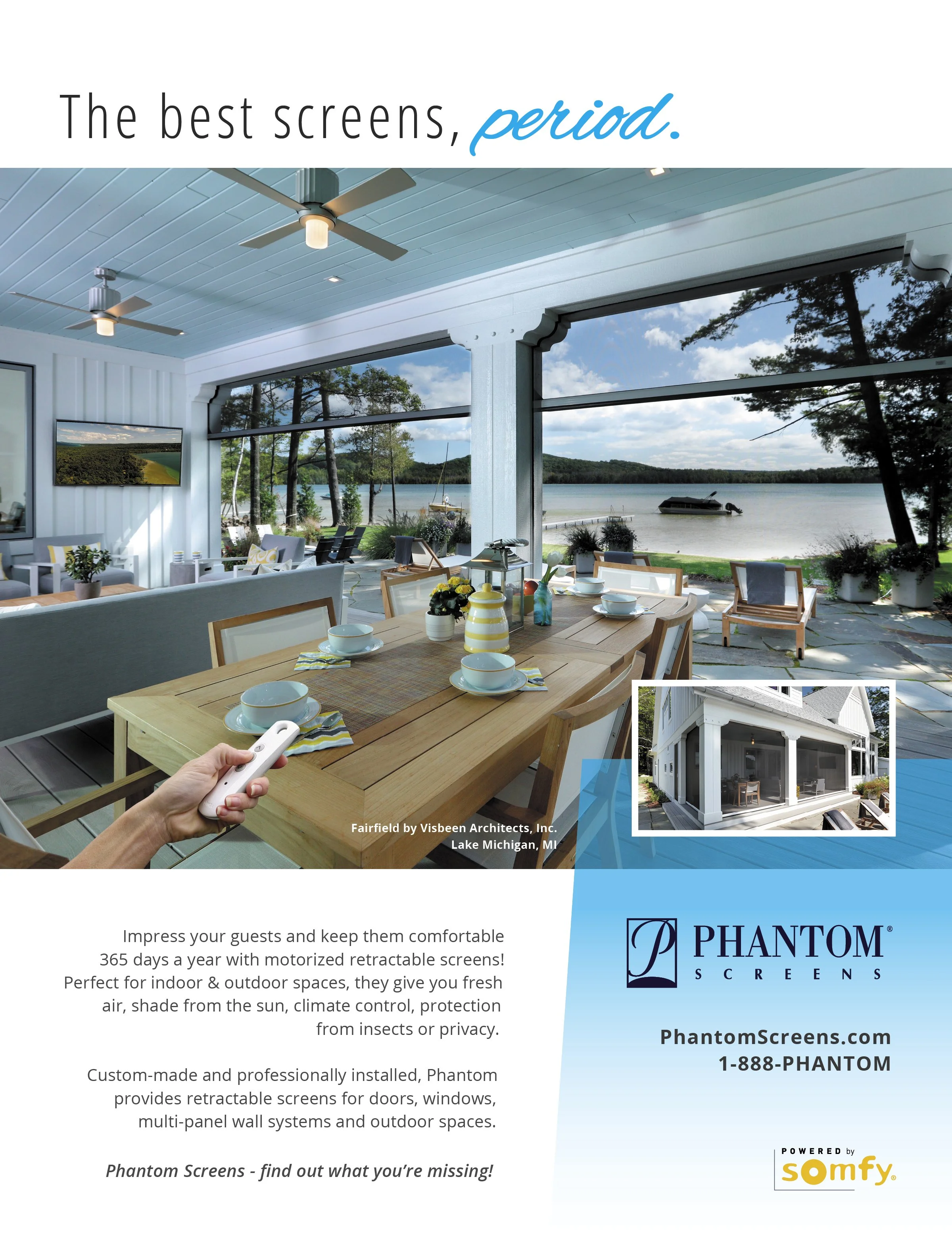 Phantom Screens Solar Shade Mesh with Motorized Units for Large ...