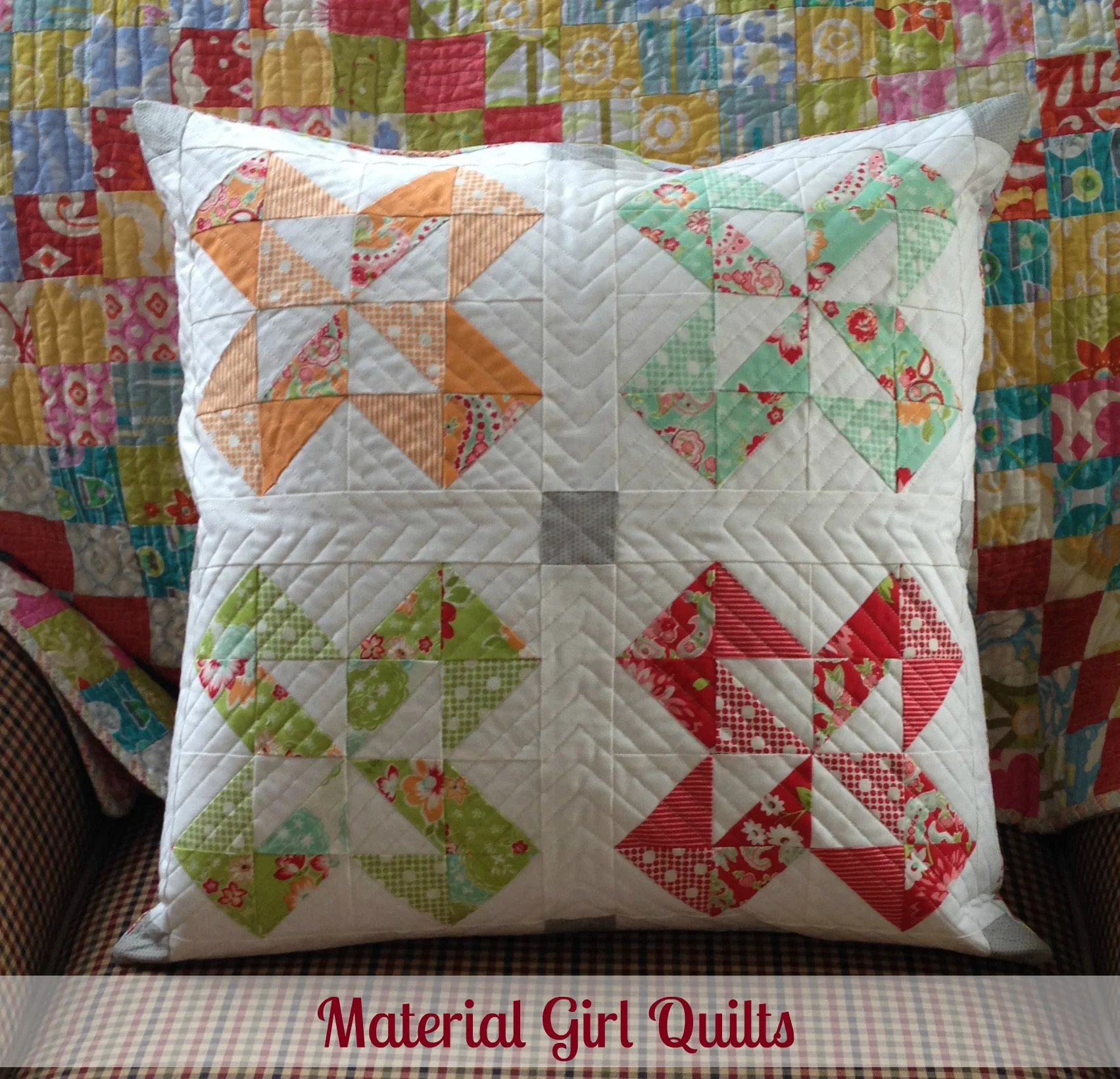 Colorado quilt block pillow — Material Girl Quilts