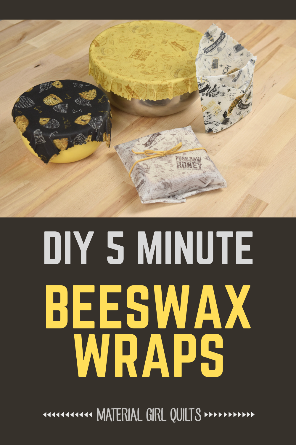 Beeswax Fabric Wraps - 5 Minute DIY tutorial — Material Girl Quilts