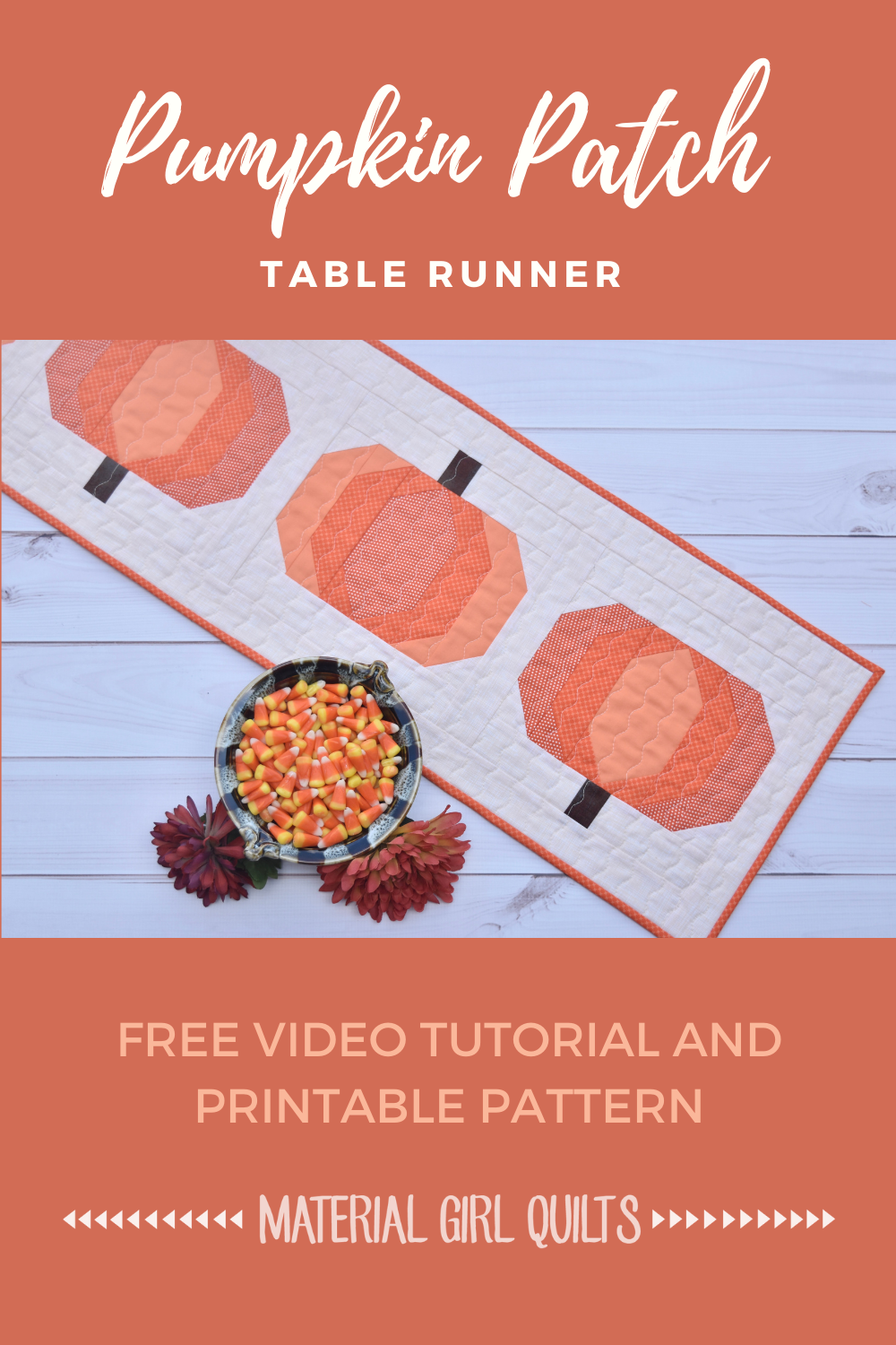 Pumpkin Patch Table Runner {a free pattern!} — Material Girl Quilts
