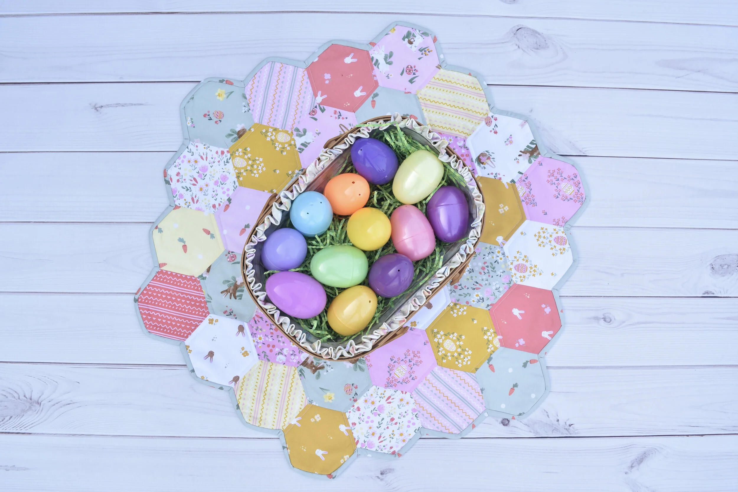 Charming Hexagon Table Topper Tutorial — Material Girl Quilts