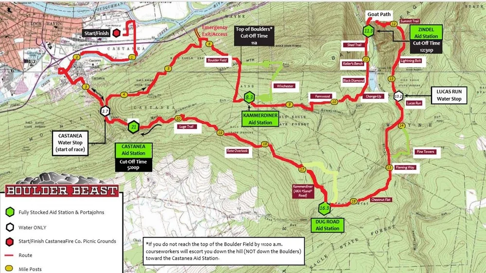 Boulder Beast map — PA Trail Dogs