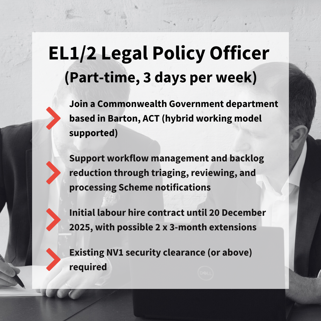 Senior Legal Policy Officer (EL1 or EL2 level) - secondment opportunity — adaptbl