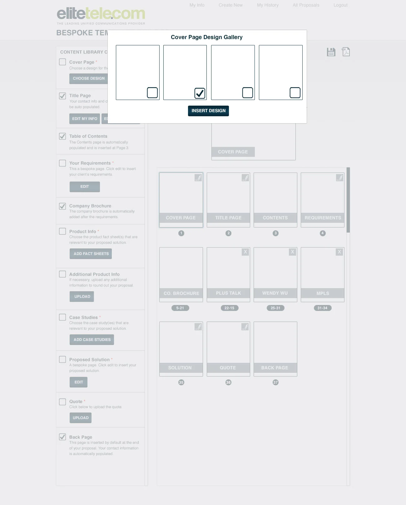Proposal Generator UX — UX Design by Darci Michele