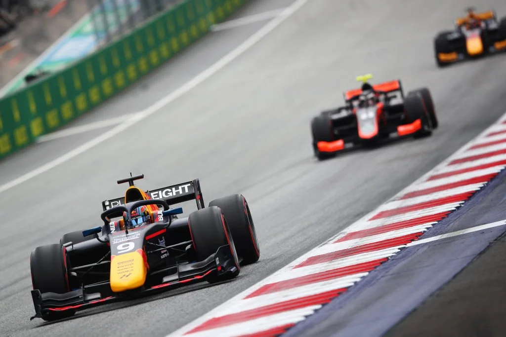 Jak Crawford wins "insanely tough" Formula 2 sprint race in Austria